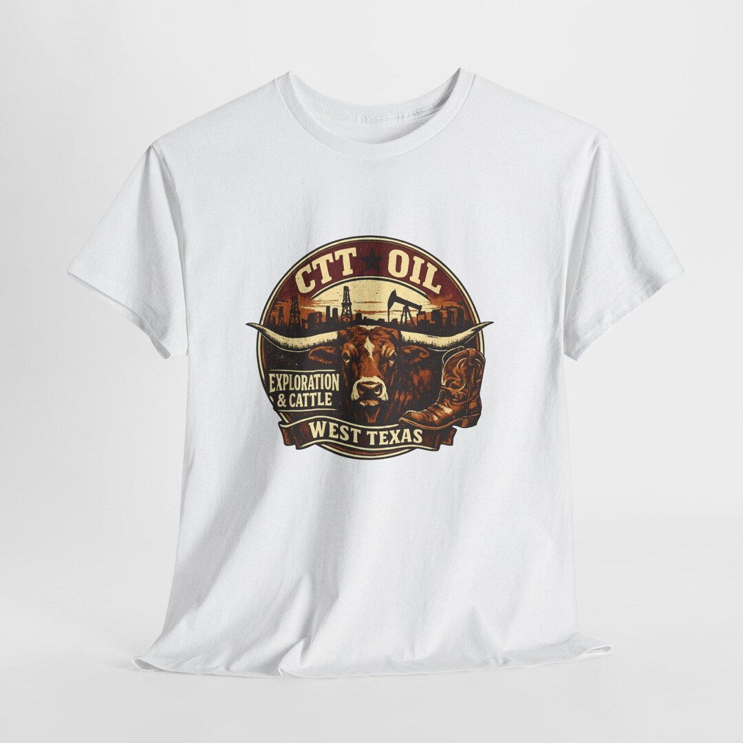CTT Oil Exploration & Cattle West Texas Tee | Vintage Oilfield Cattle ...