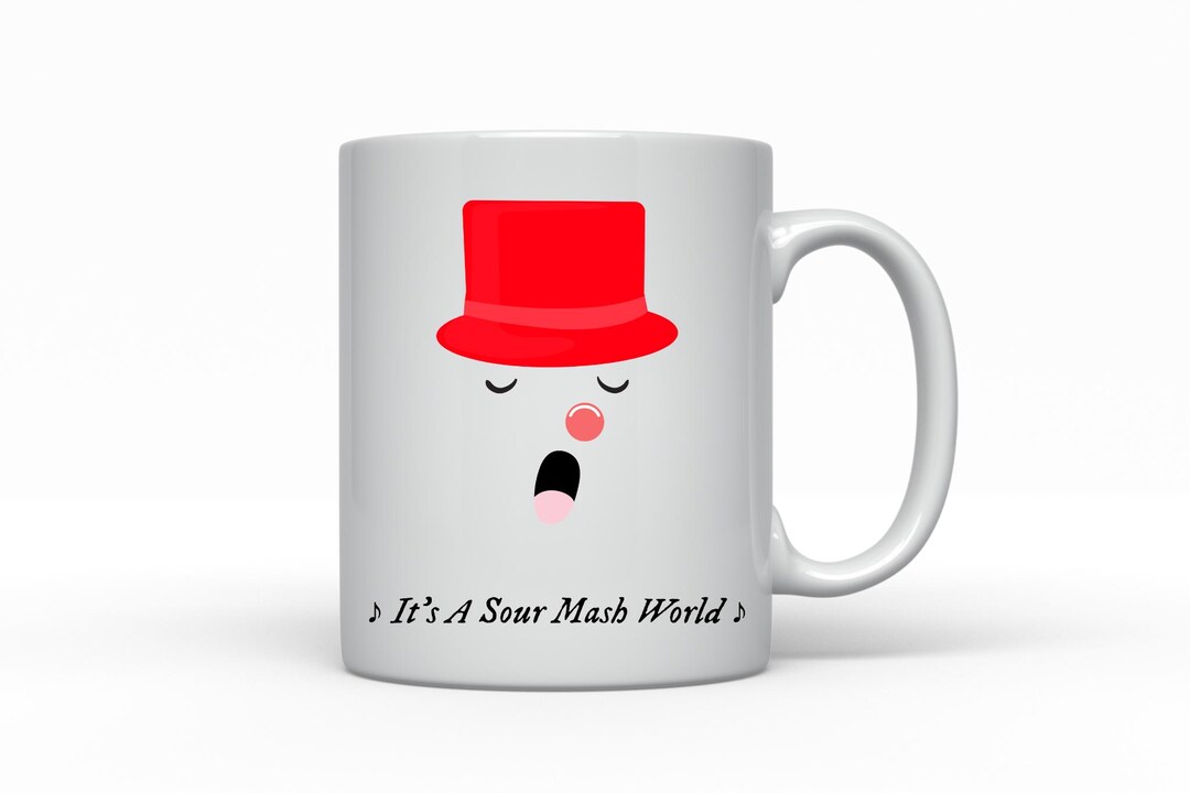 It's A Sour Mash World, Singing Snowman Christmas Mug, White Ceramic ...