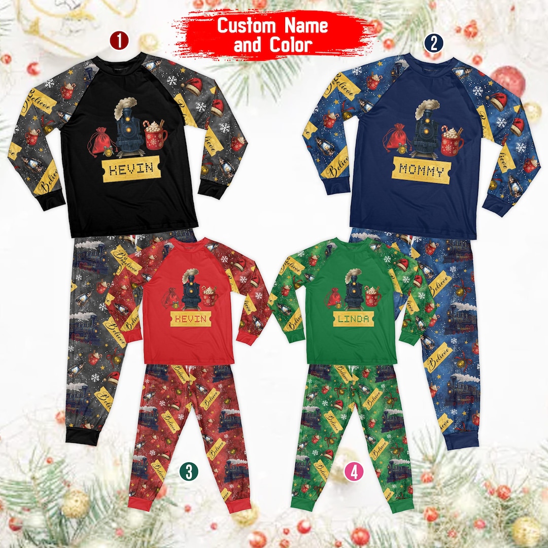 Custom Polar Train Christmas Pajamas Set, North Pole Holiday Express ...
