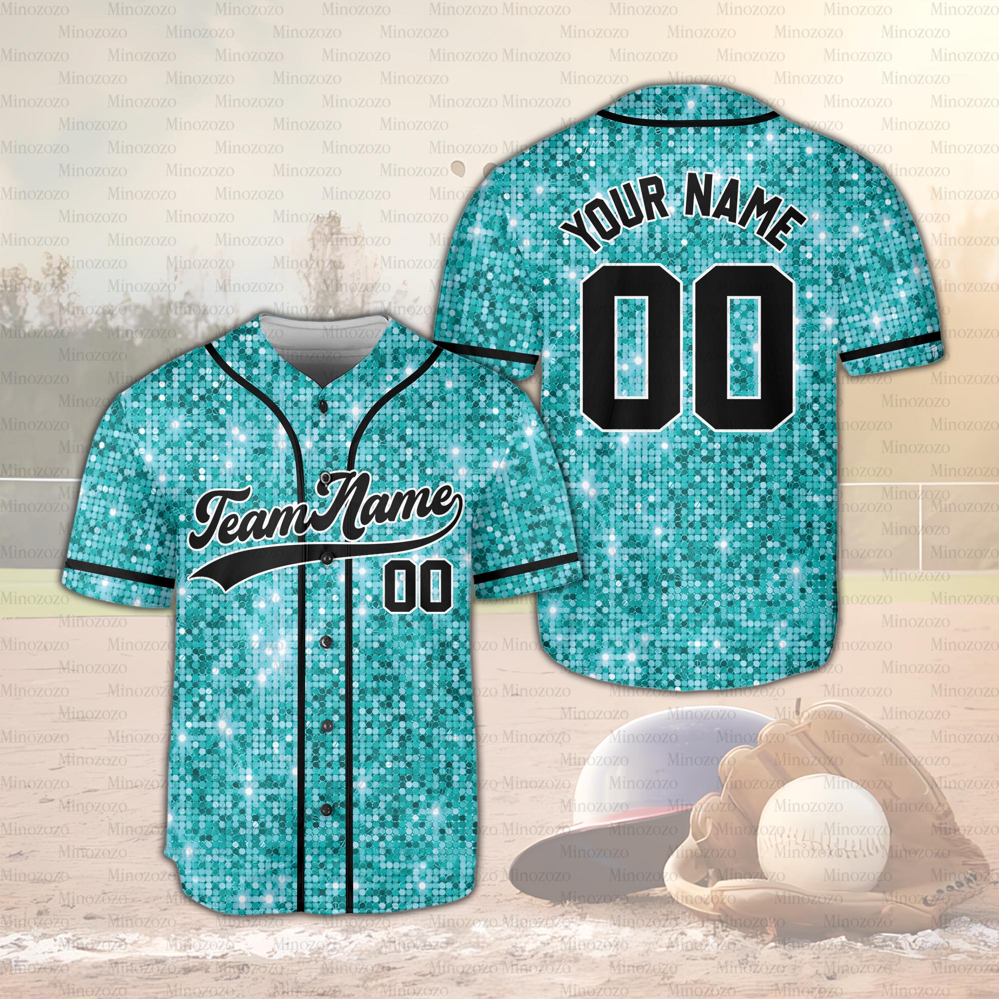 Personalized Faux Glitter Baseball Jersey, Custom Name Number, Matching ...