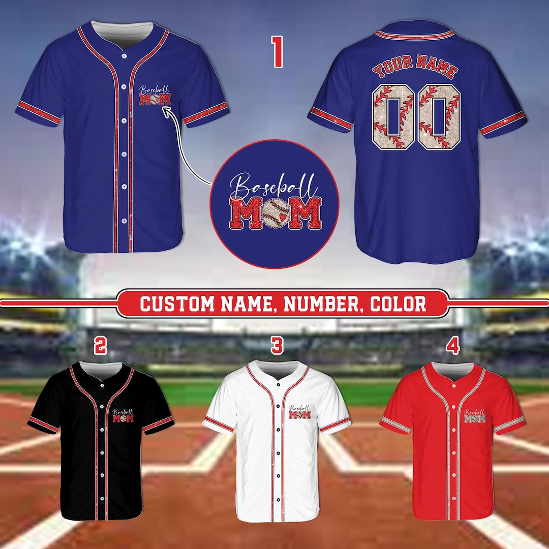 Custom Baseball Mom Jersey, Personalized Name Number, Matching Baseball ...