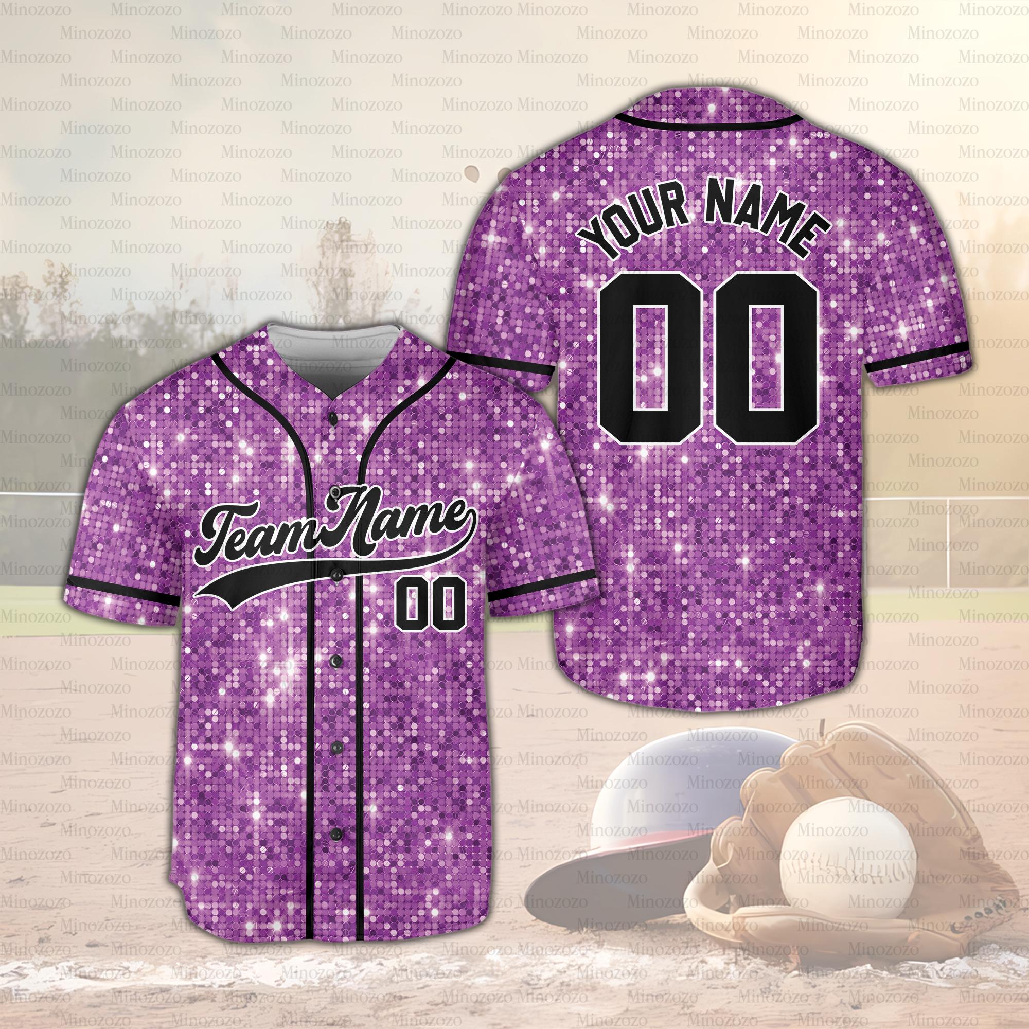 Personalized Faux Glitter Baseball Jersey, Custom Name Number, Matching ...