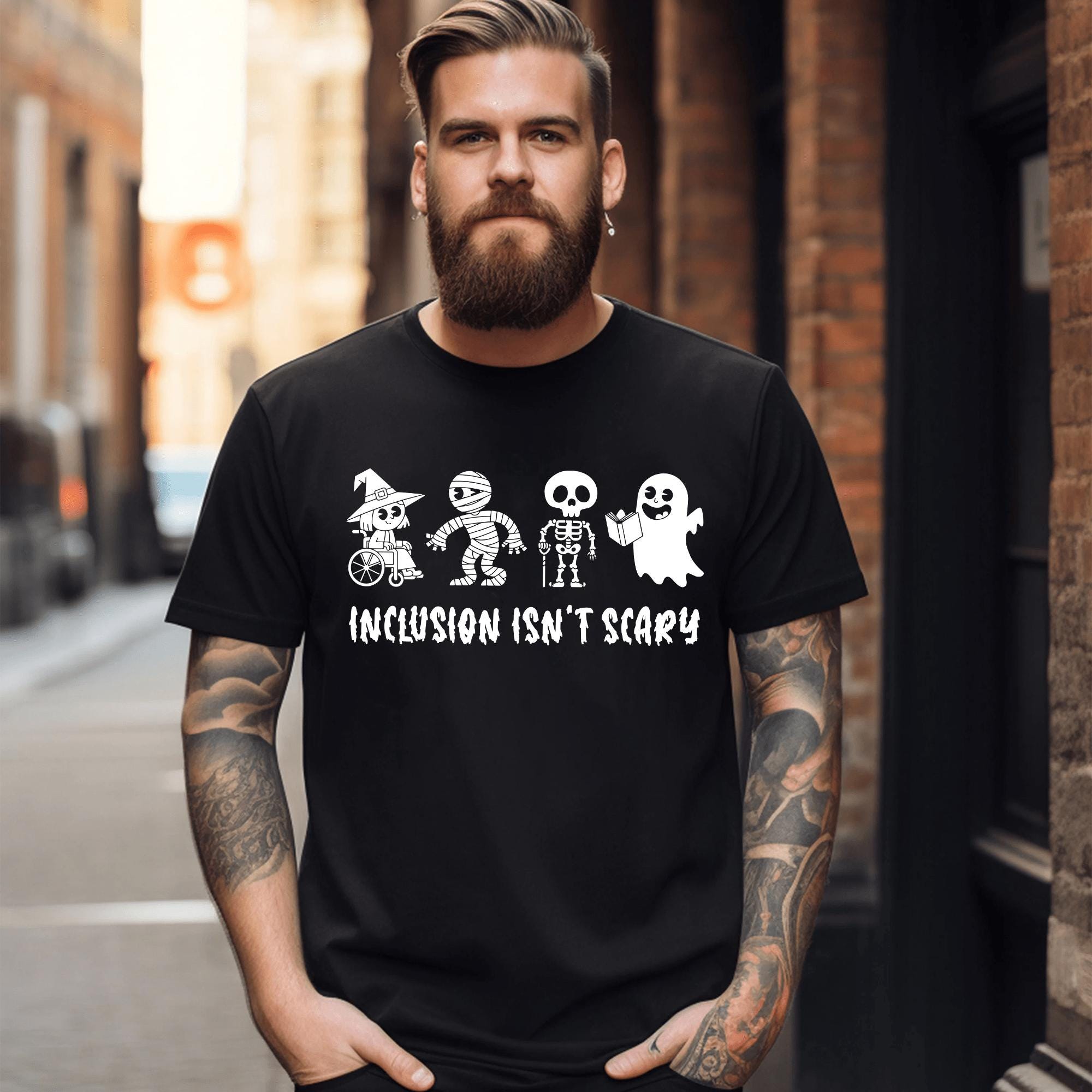 Inclusion Isn't Scary Teacher Skeleton Ghost Cute Halloween Digital Png ...