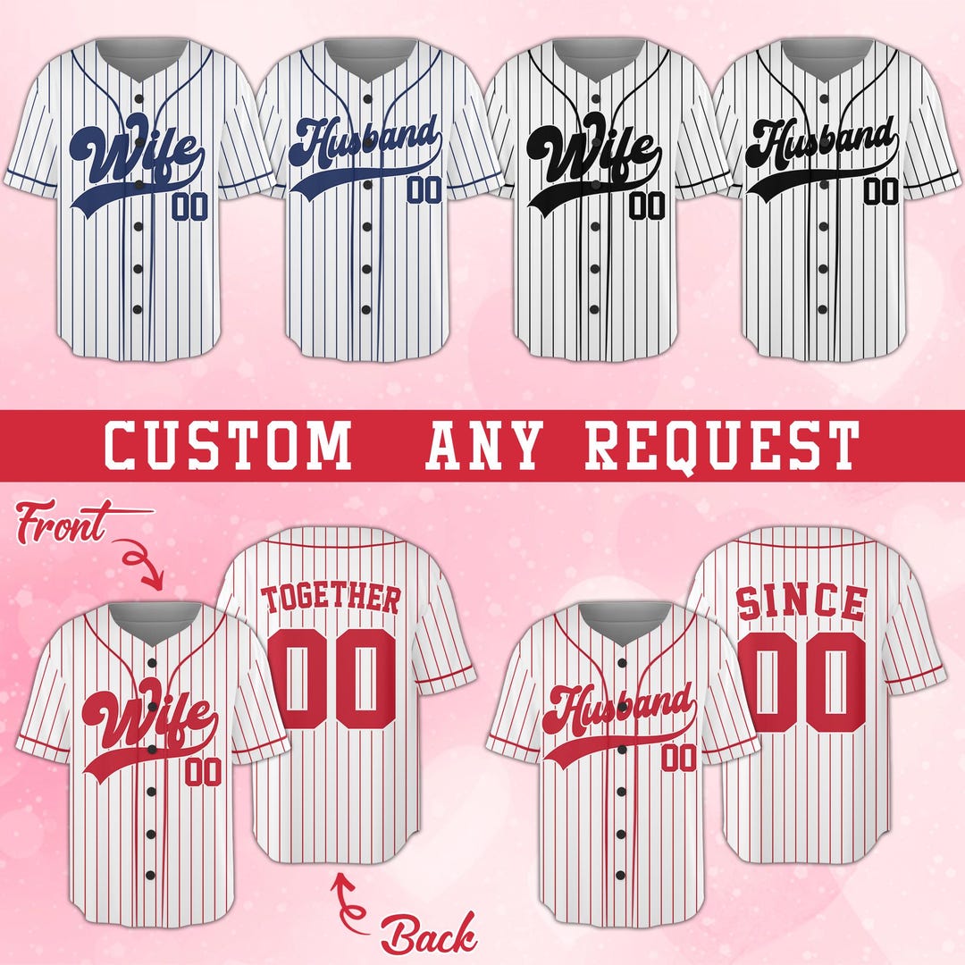 Personalized Couple Baseball Jersey, Custom Name Number Matching ...