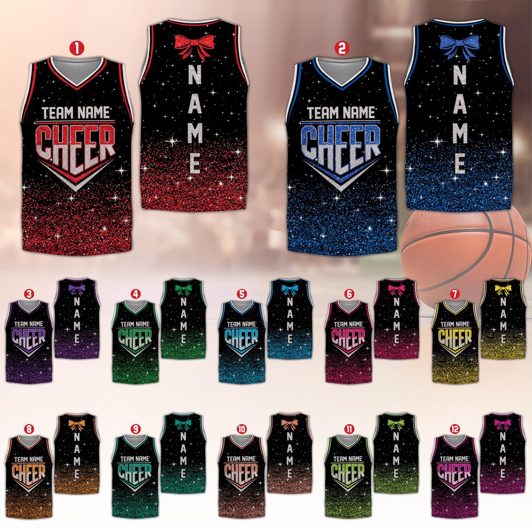 Personalized Glitter Basketball Jersey, Custom Name Cheer Basketball ...
