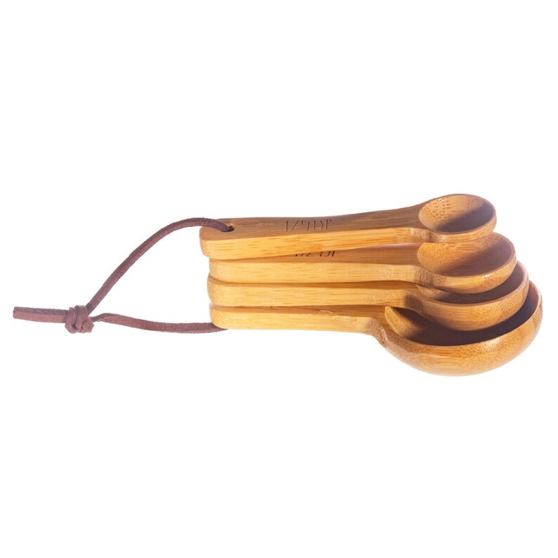 Bamboo Measuring Spoons Set of 4 - Etsy
