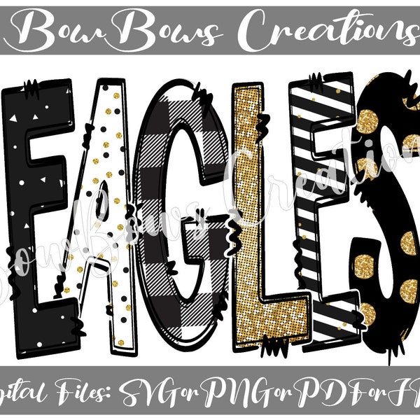Eagles Doodle Letters - Etsy