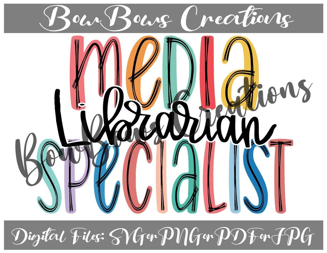 Librarian Library Media Specialist Teacher Sublimation Design // Retro ...