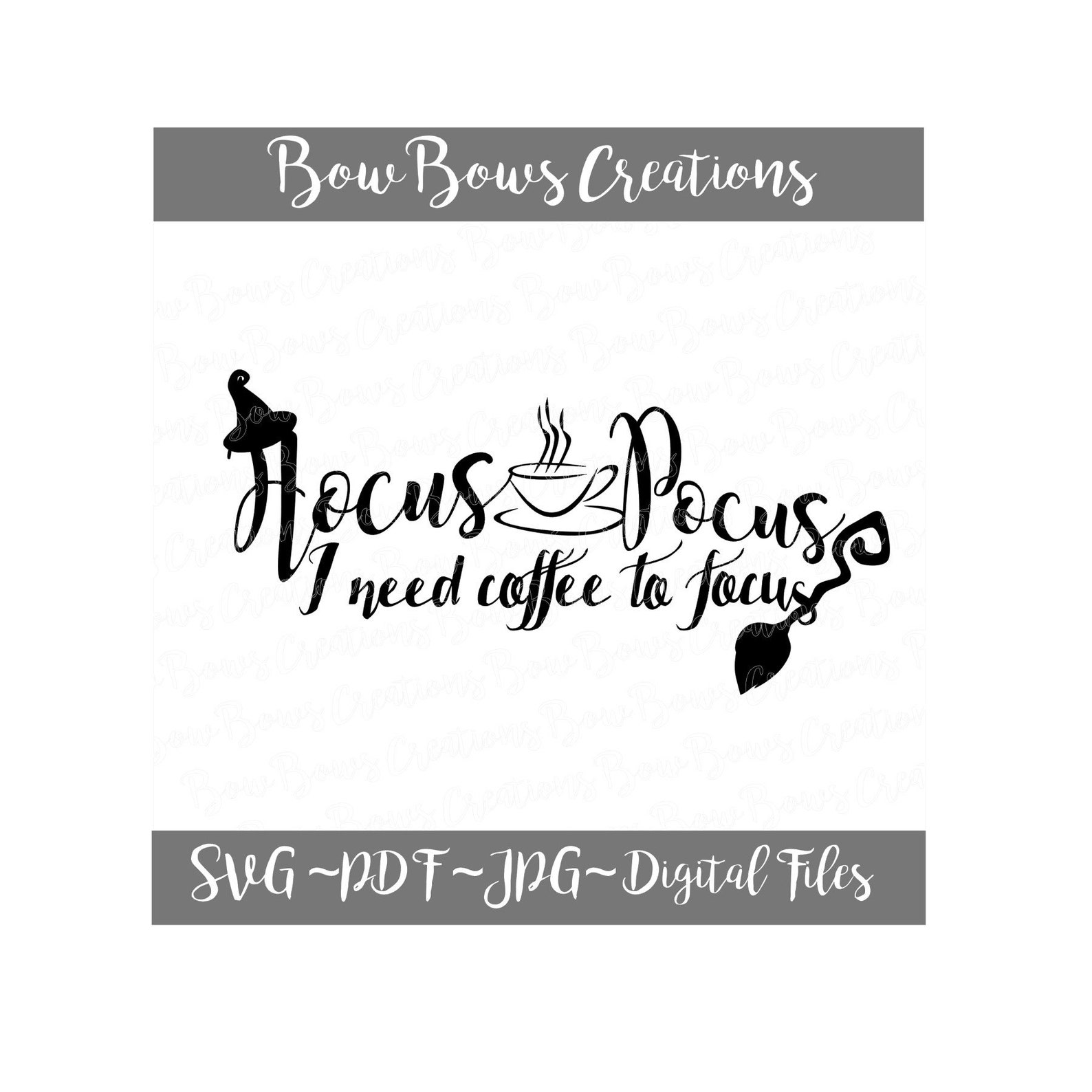 Hocus Pocus I Need Coffee to Focus Digital Cut File // SVG - Etsy