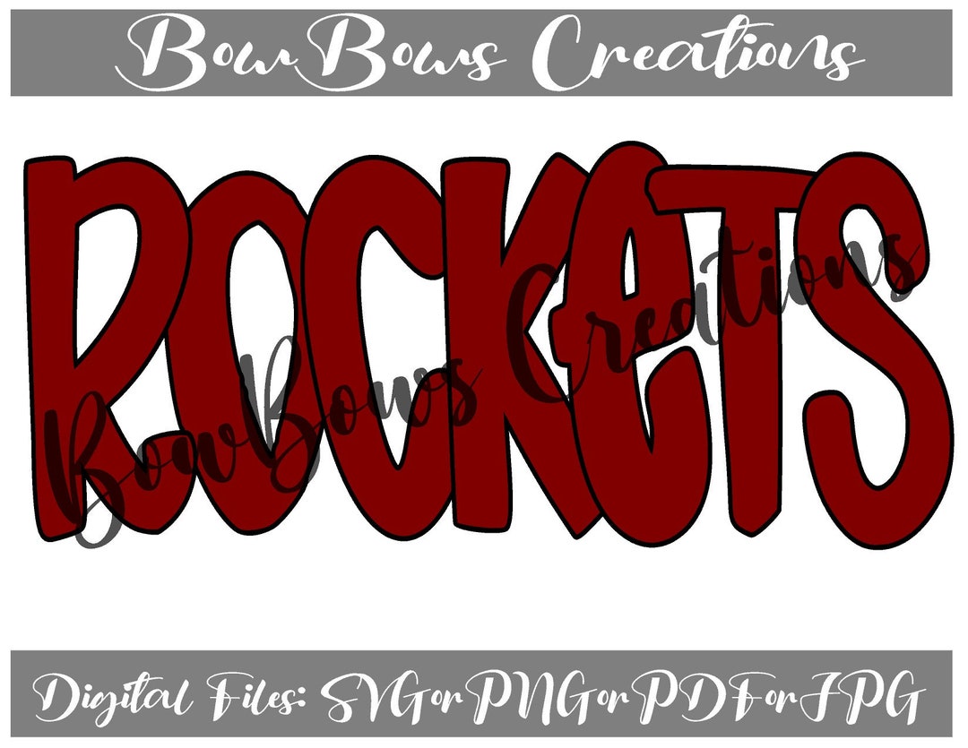 Rockets Doodle Letters PNG / School / Sports / PTA PTO Sublimation ...