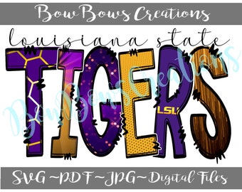 Lsu Doodle Letters - Etsy