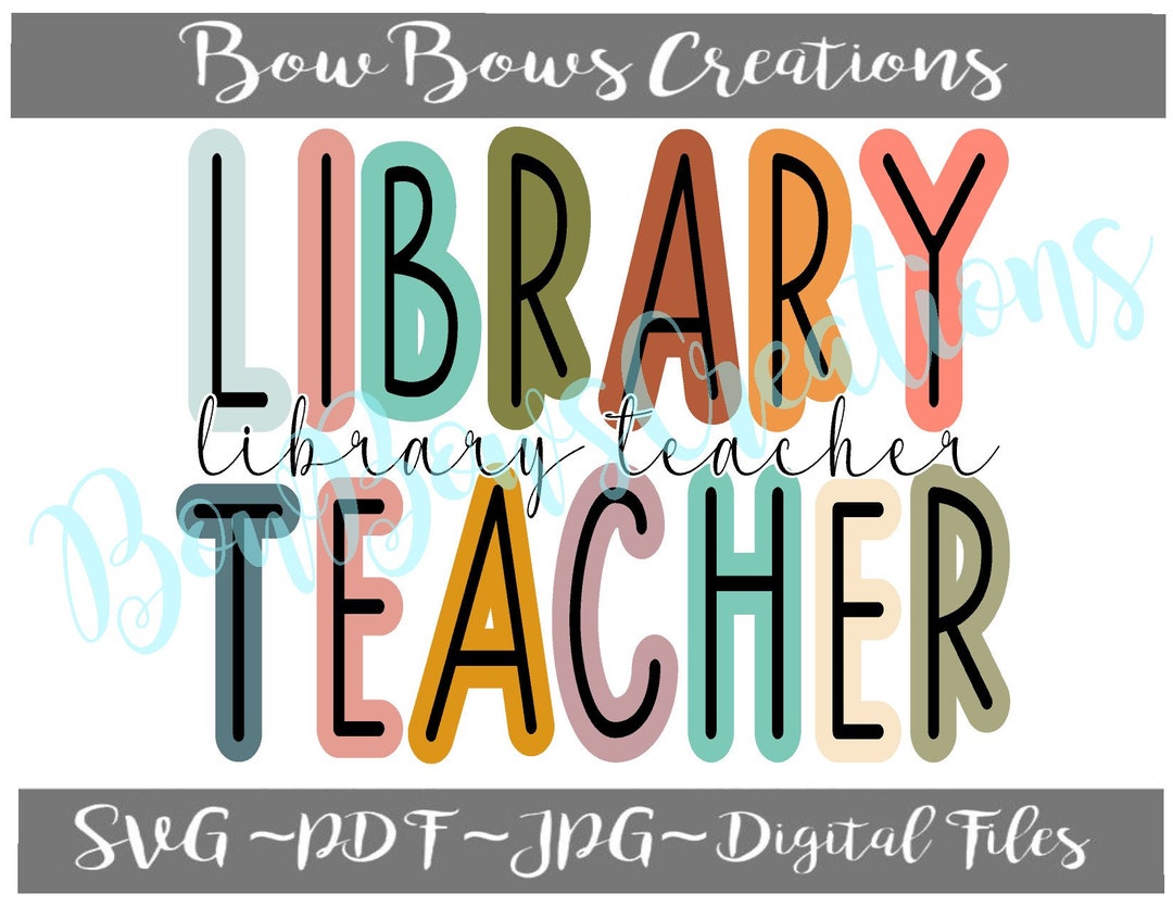 Librarian Library Teacher Sublimation Design // Retro Digital Download ...