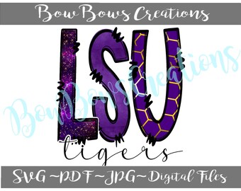 Lsu Doodle Letters - Etsy