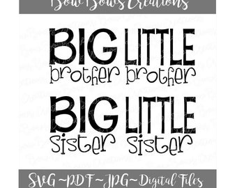 Sibling Big Little Brother Sister Digital Cut File // SVG | Etsy