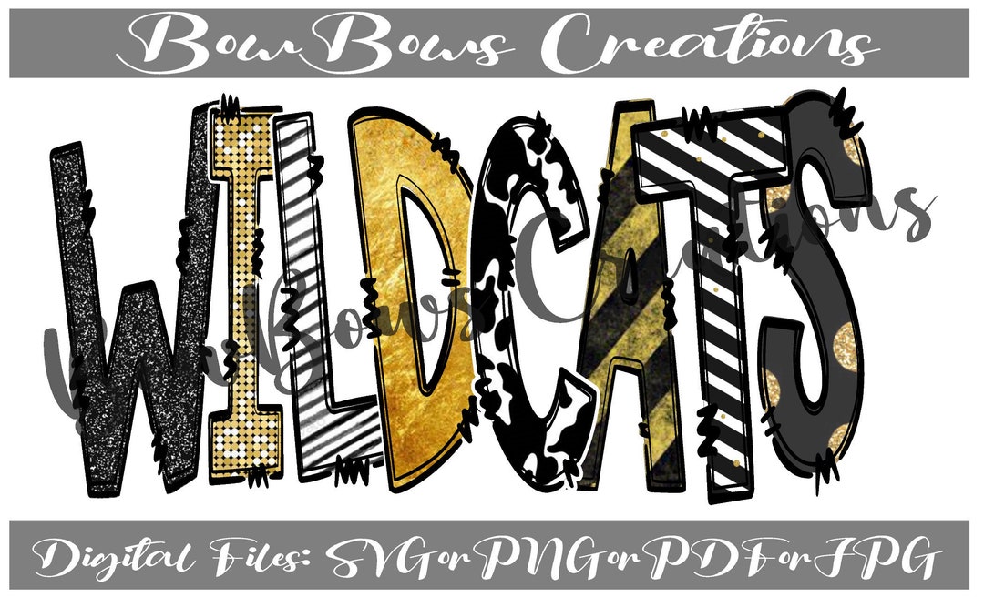 Wildcats Doodle School Pride Sublimation Design // Sports Digital ...