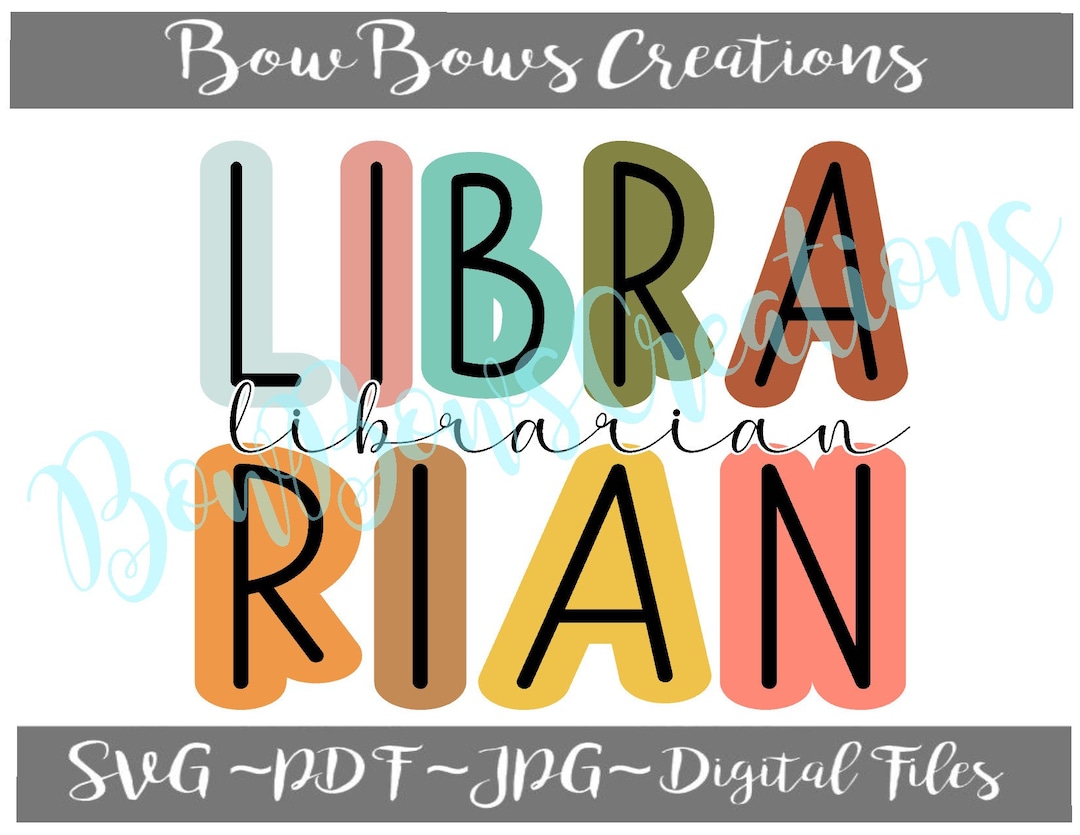 Librarian Library Teacher Sublimation Design // Retro Digital Download ...