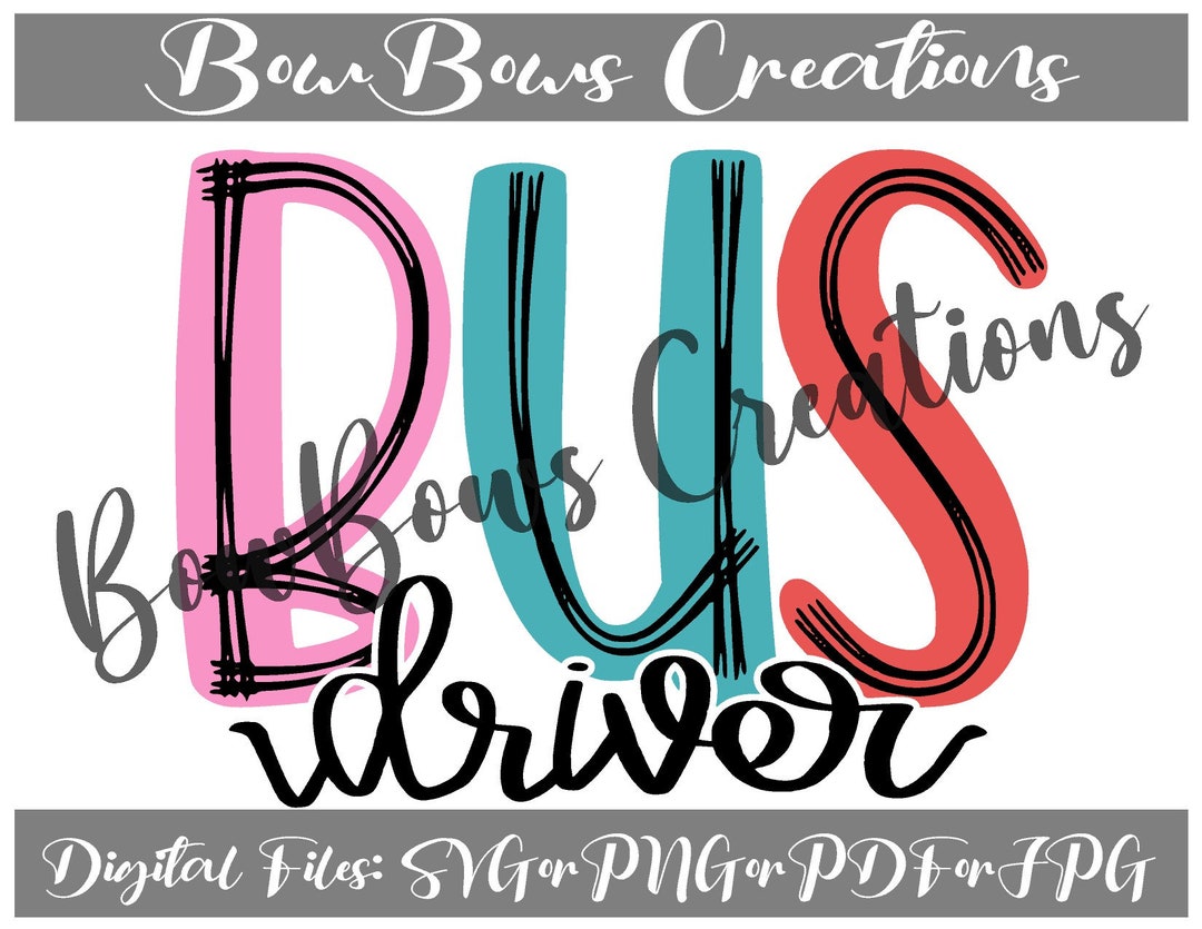 Bus Driver Aide School Bus Sublimation Design // Retro Digital Download ...