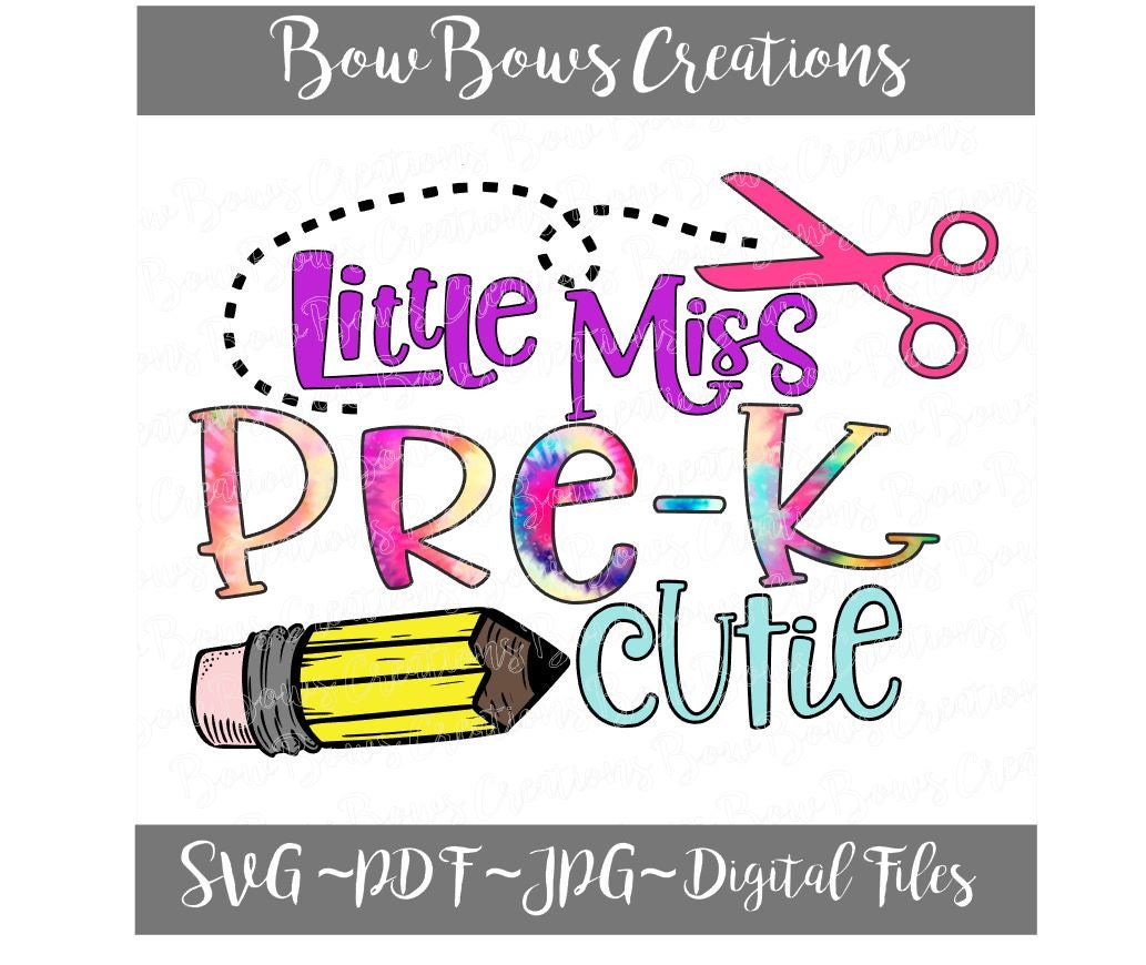 Little Miss Pre-K Cutie Preschool 4K 3K Teacher Student | Etsy