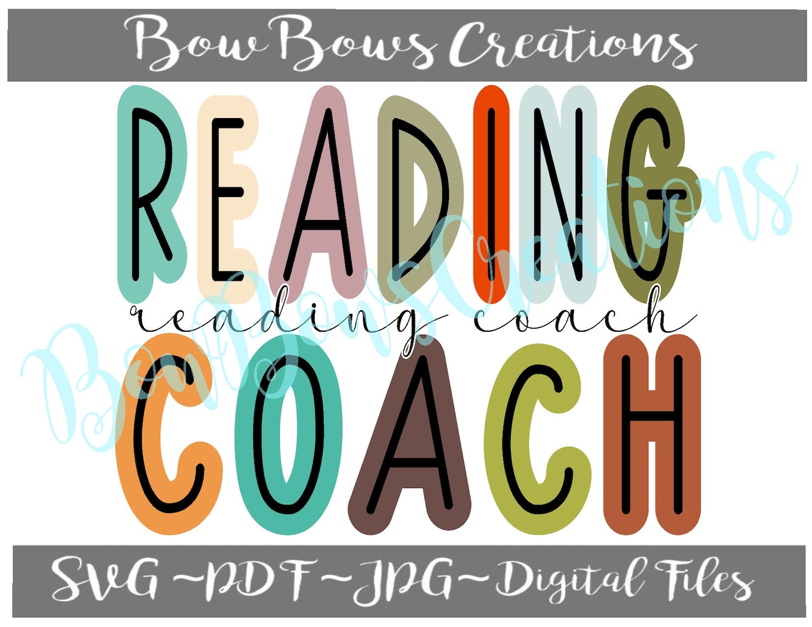 Reading Coach Teacher Sublimation Design // Retro Digital Download ...