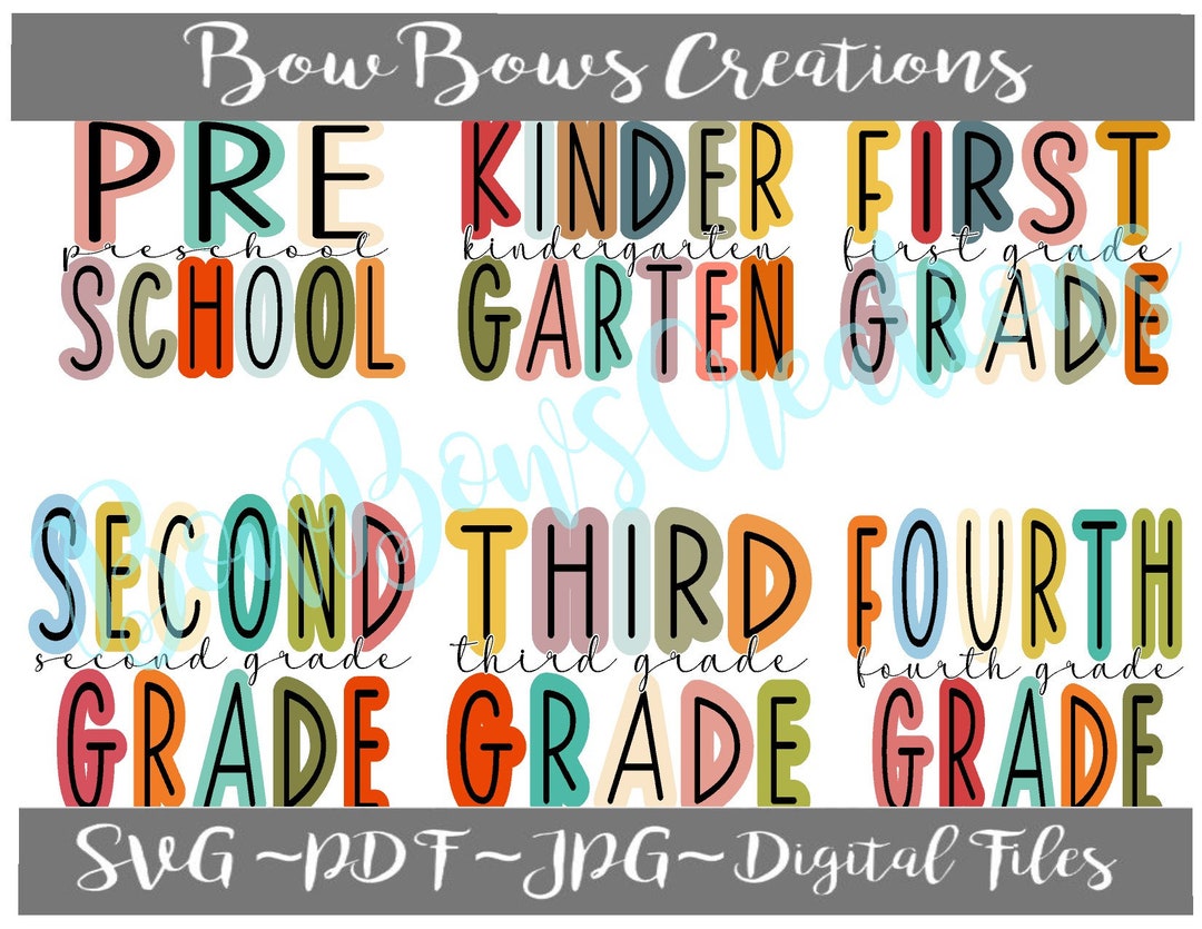 Back to School Bundle Sublimation Design / Pre-k / K / 1st / 2nd / 3rd ...