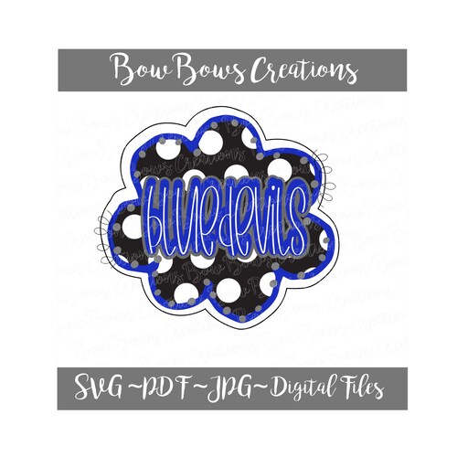 Blue Devils PNG Patchwork Doodle Letters Digital Download - Etsy