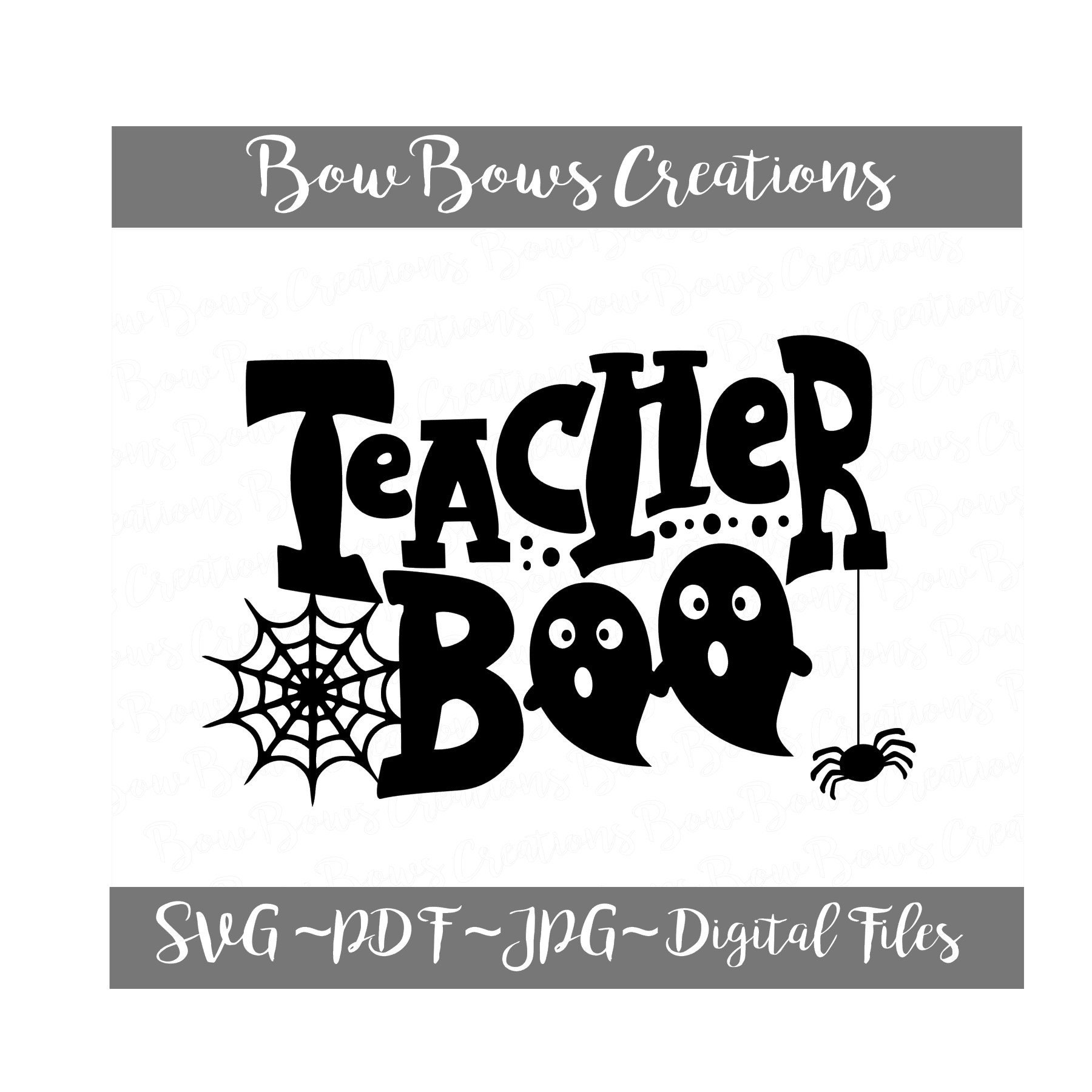 Teacher Boo Halloween Digital Cut File // SVG Vinyl Car Window - Etsy