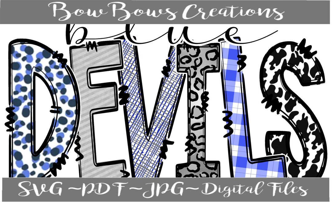 Devils Doodle Letters PNG / School / Sports / PTA PTO Sublimation ...