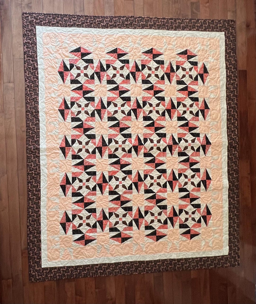Meandering Stars Quilt Orange and Black - Etsy