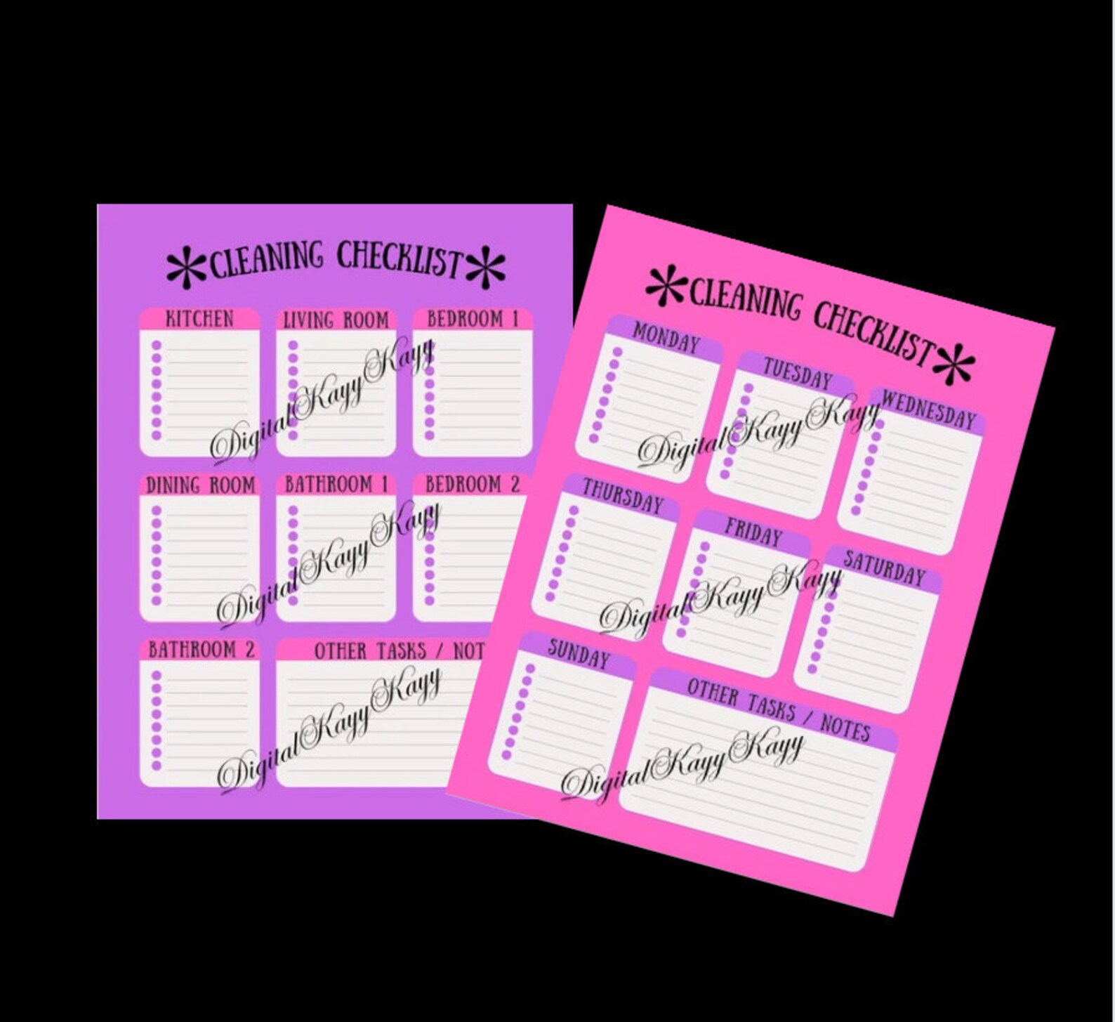 Editable Digital Cleaning Daily / Weekly Checklists digital Download No ...