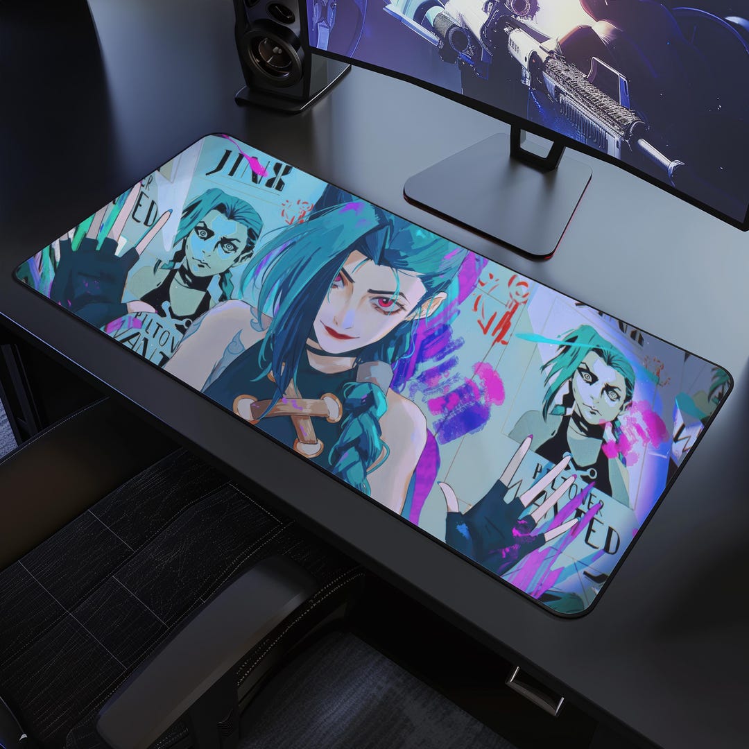 Arcane Jinx Wanted Poster Desk Mat League of Legends Gaming Mouse Pad 3 ...