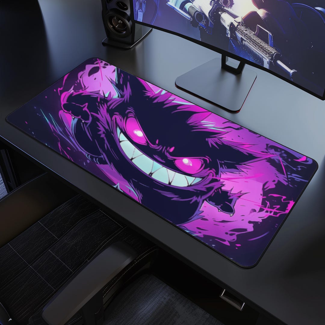 Gengar Pokemon Anime Desk Mat Spooky Halloween Playmat 3 Sizes Large XL ...