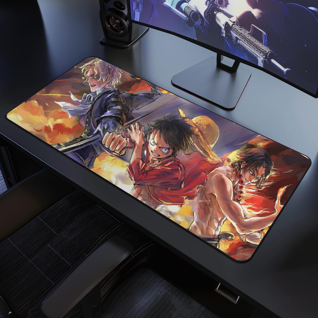 One Piece Anime Desk Mat Luffy Crew Action Playmat gamer Gift for All ...