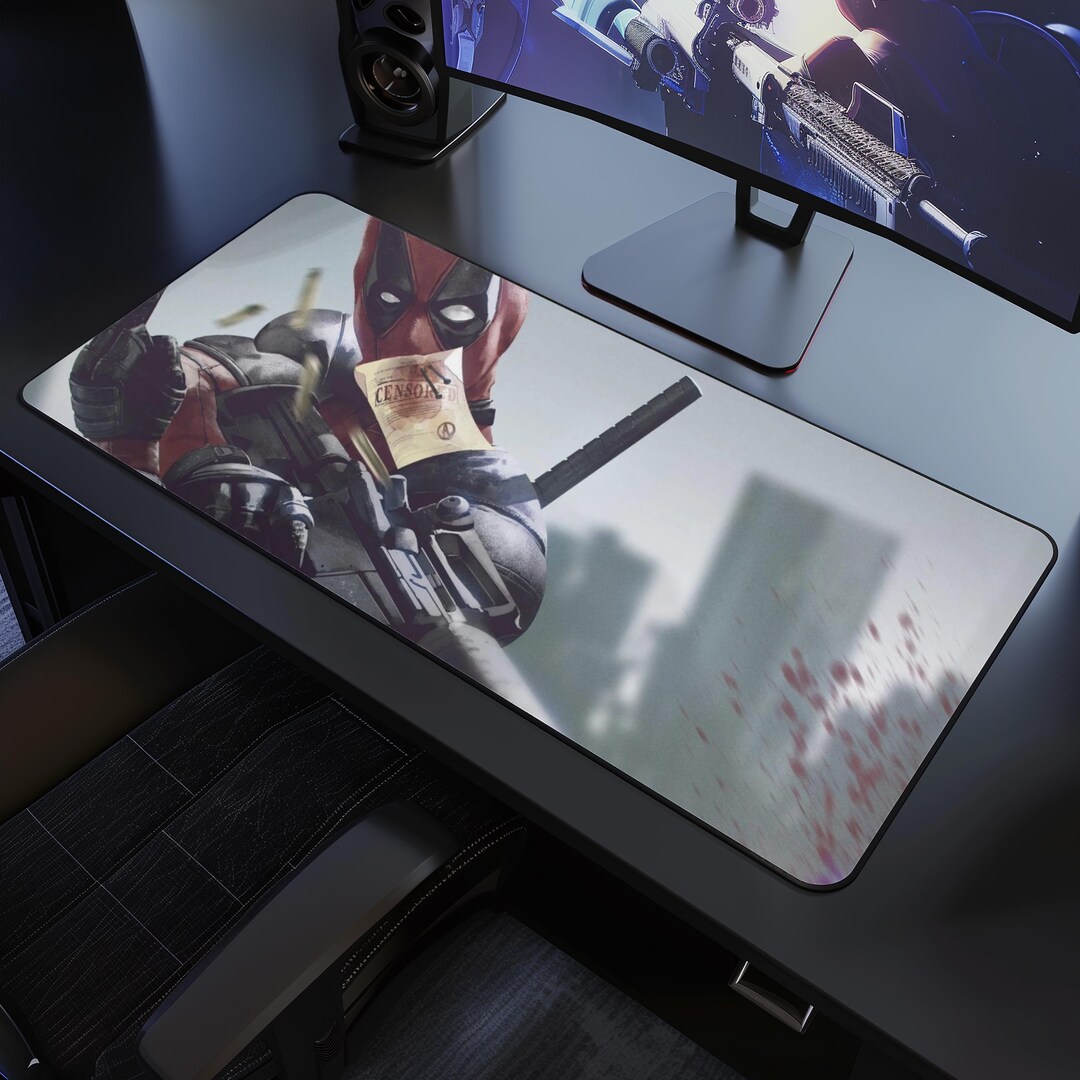 Deadpool Desk Mat Awesome Marvel Playmat 3 Sizes Large XL XXL Premium ...