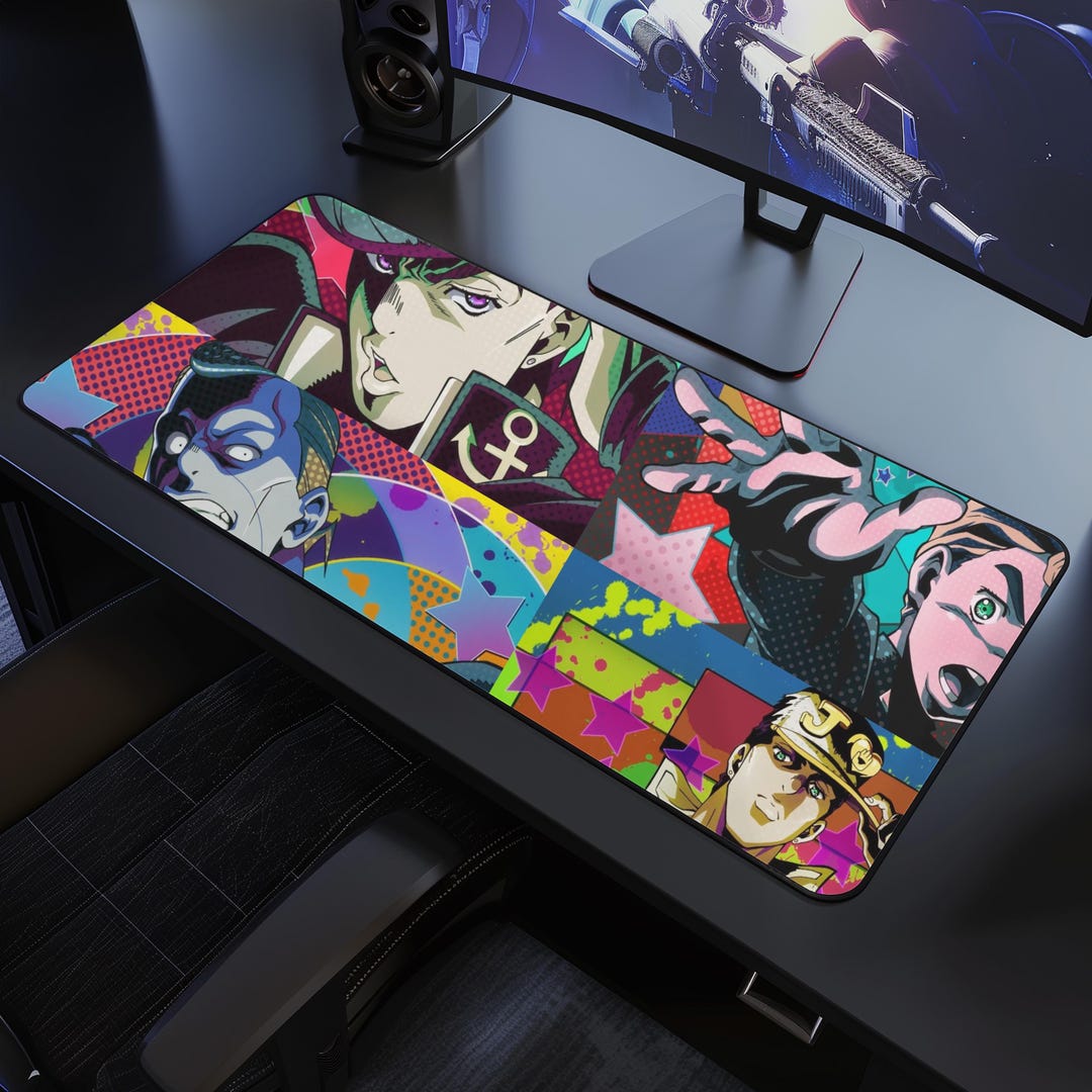 Jotaro & Crew Anime Desk Mat Jojo's Bizarre Adventure Mouse Pad 3 Sizes ...
