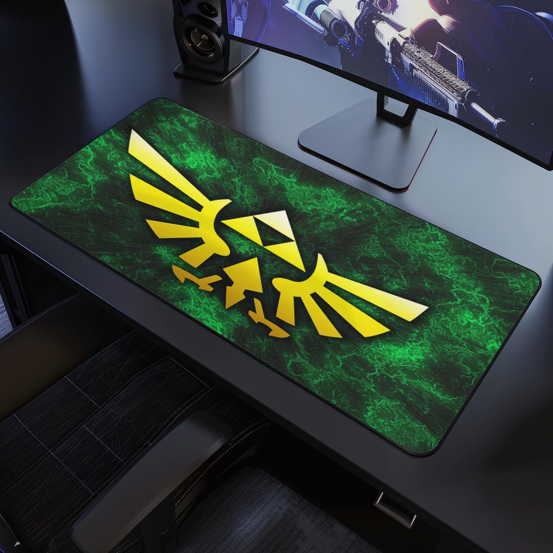 Legend of Zelda Triforce Desk Mat Gaming Mouse Pad 3 Sizes L XL XXL ...