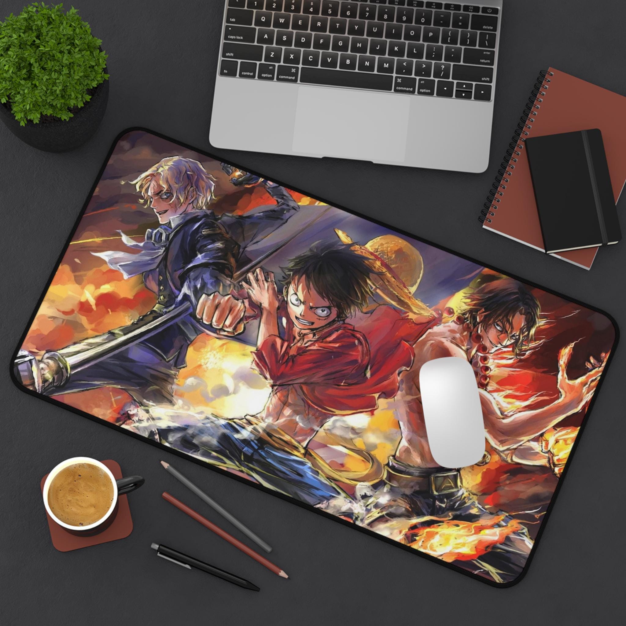 One Piece Anime Desk Mat Luffy Crew Action Playmat gamer Gift for All ...