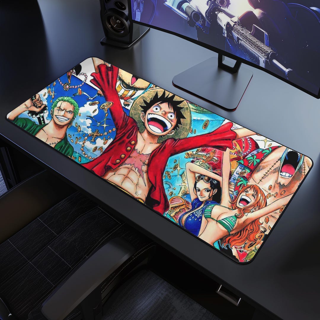 One Piece Anime Desk Mat Luffy & Crew Gamer Gift for All Japanese Manga ...