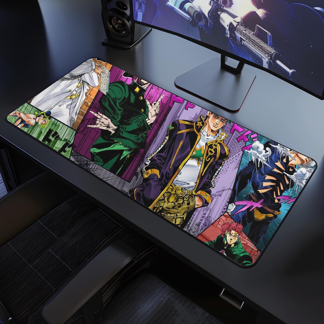 Jotaro & Crew Anime Desk Mat Jojo's Bizarre Adventure Mouse Pad 3 Sizes ...