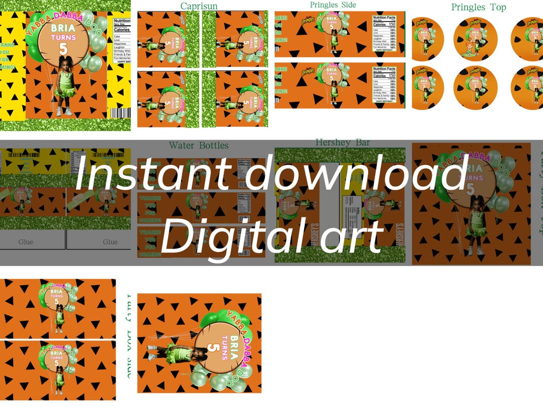 Prehistoric Party Favor Template With Mockups, Editable Birthday ...