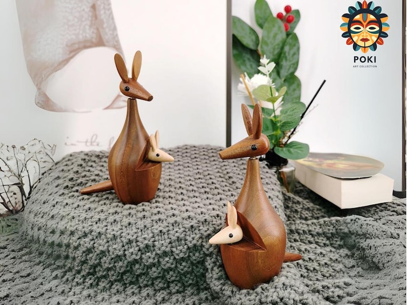 Handmade Wooden Kangaroo Decor - Kids Room & Living Room Decoration ...
