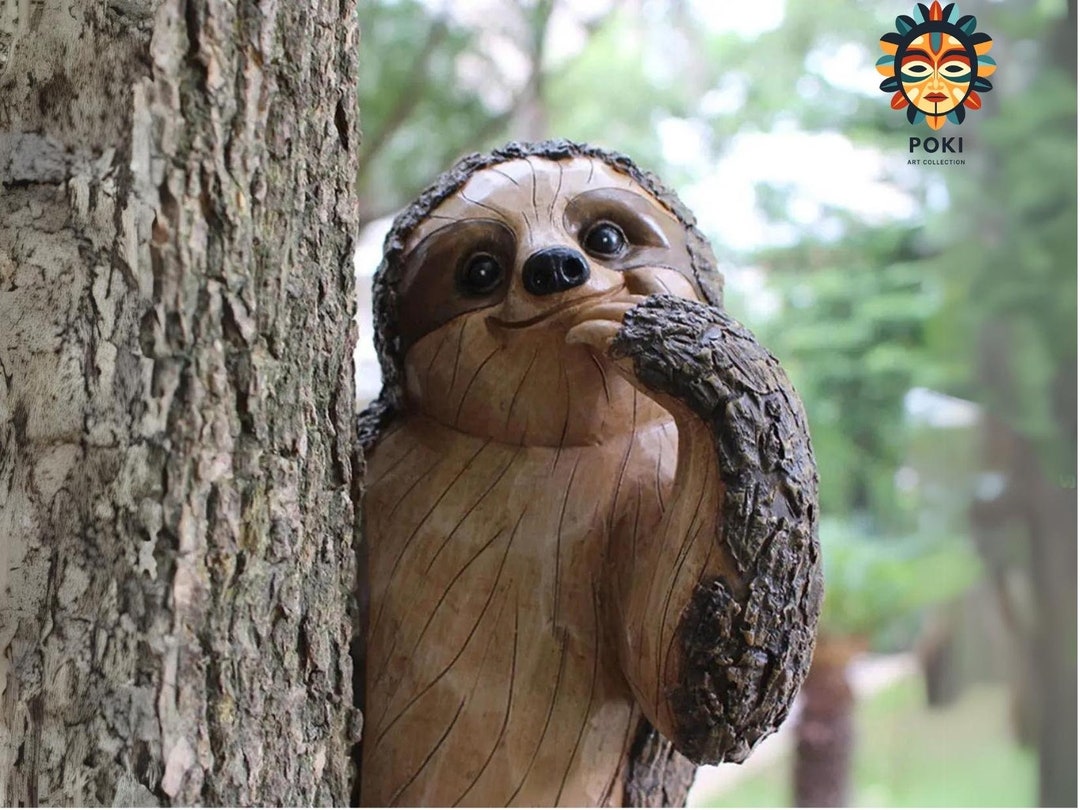 Sloth Hanging Garden Statue - Resin Tree Ornament for Outdoor Patio ...