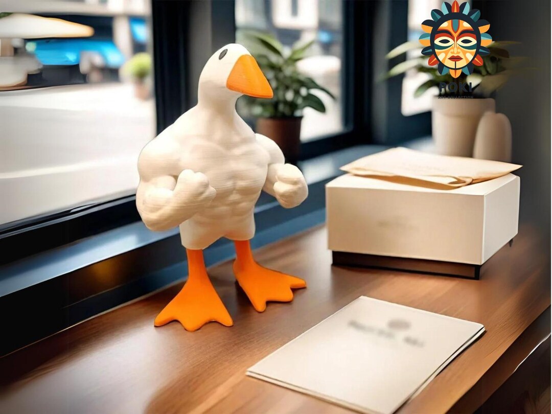 Funny Muscular Duck Resin Duck Sculpture Decorative Figurine Craft Art ...