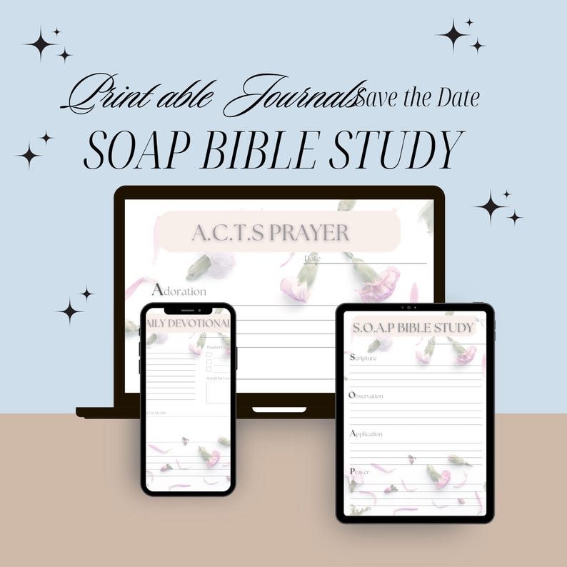 SOAP Bible Study Printable - Prayer Journal - Daily Devotional - ACTS ...