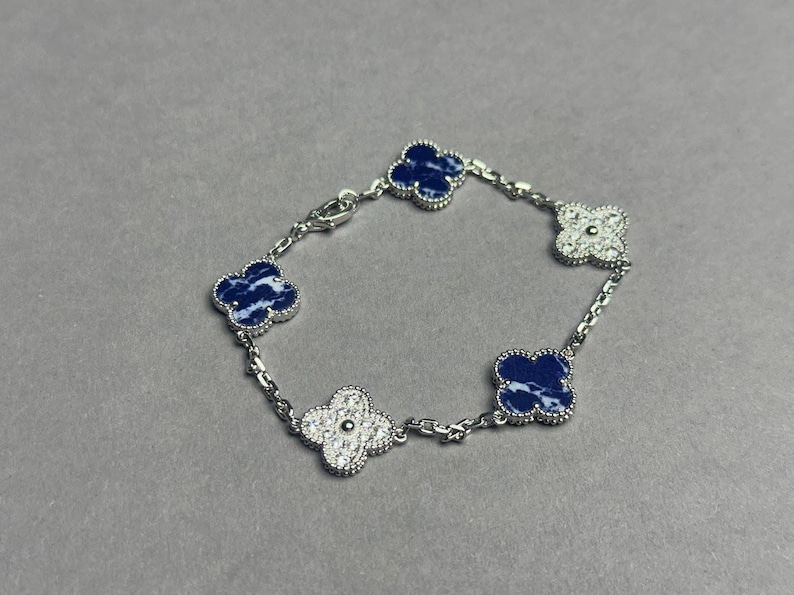 Vintage Van Cleef & Arpels White Gold Blue Motifs Designer Bracelet - Etsy