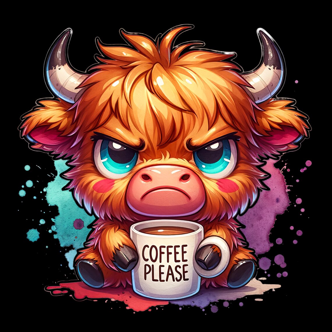 Grumpy Cow Png - Etsy