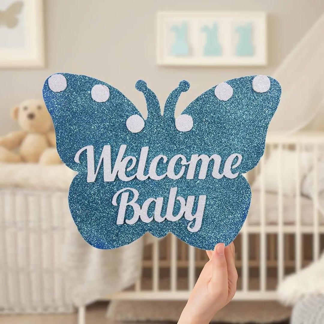 Welcome Baby Sign for Hospital, Newborn Door Hanger, Baby Room Sign ...