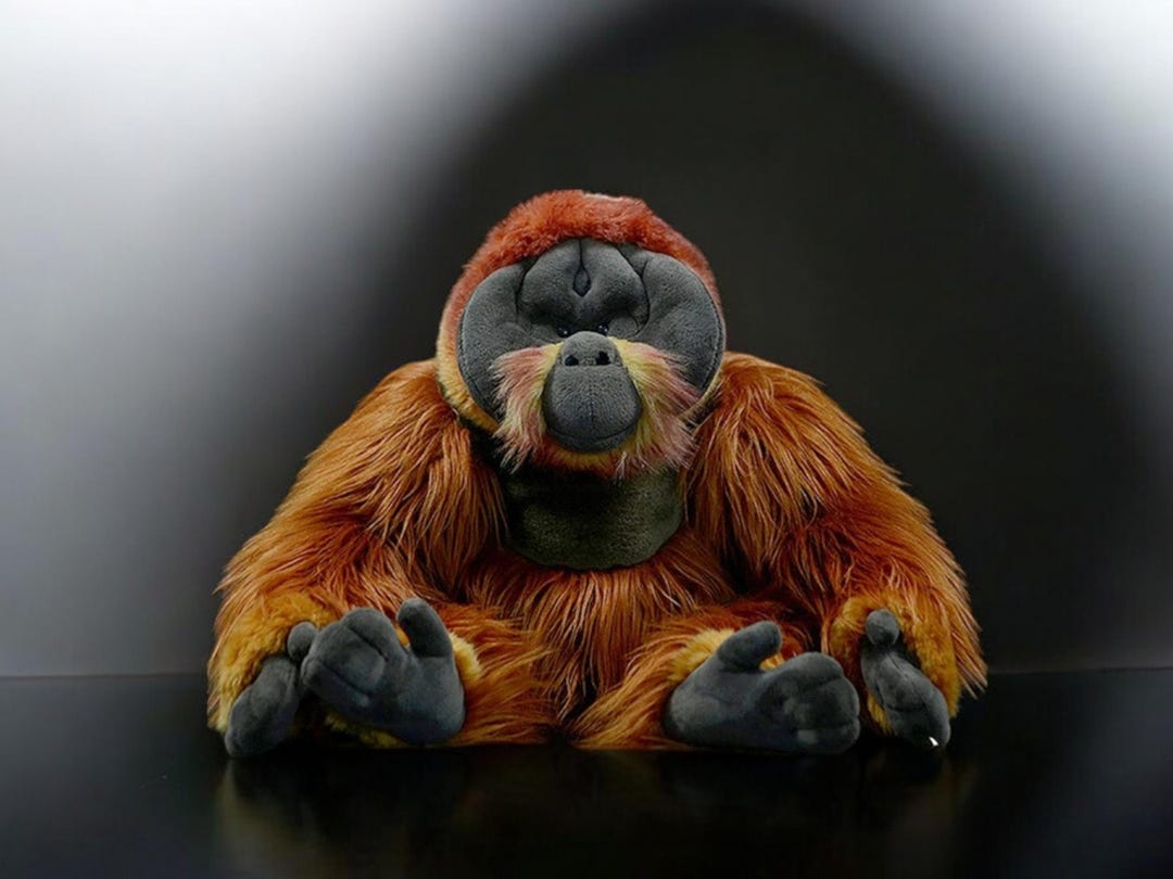 Orangutan Ape High Fidelity Anime Plushie Cute Red Gorilla Plush Toy ...
