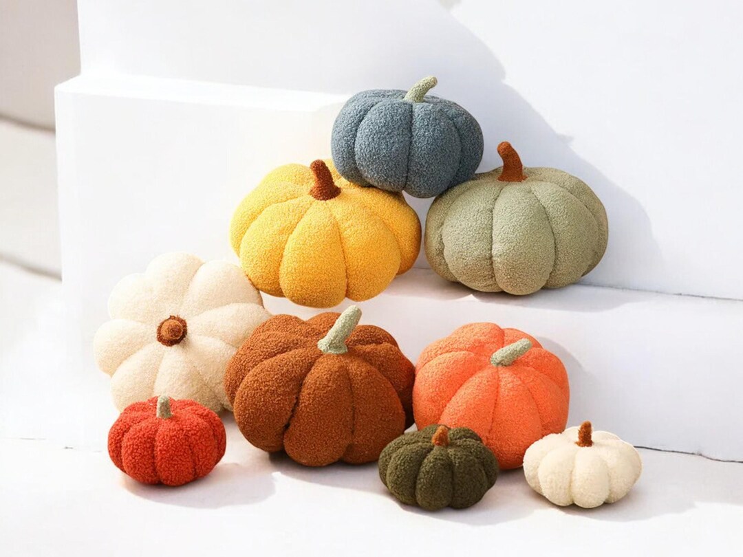 20cm Small Soft Pumpkin Plush Toy Lovely Stuffed Plant Bedroom ...