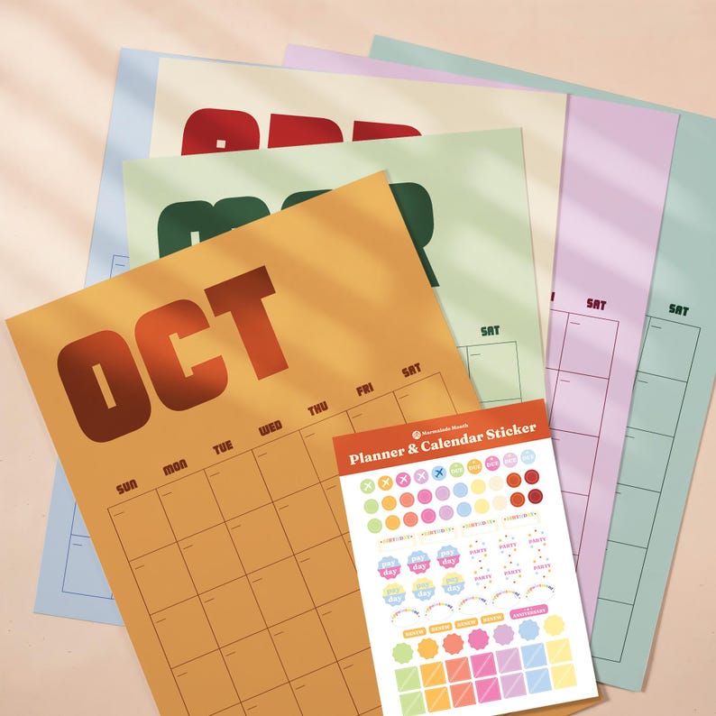 Large Wall Planner With Sticker, Home Decor, Individual Pages, Monthly ...
