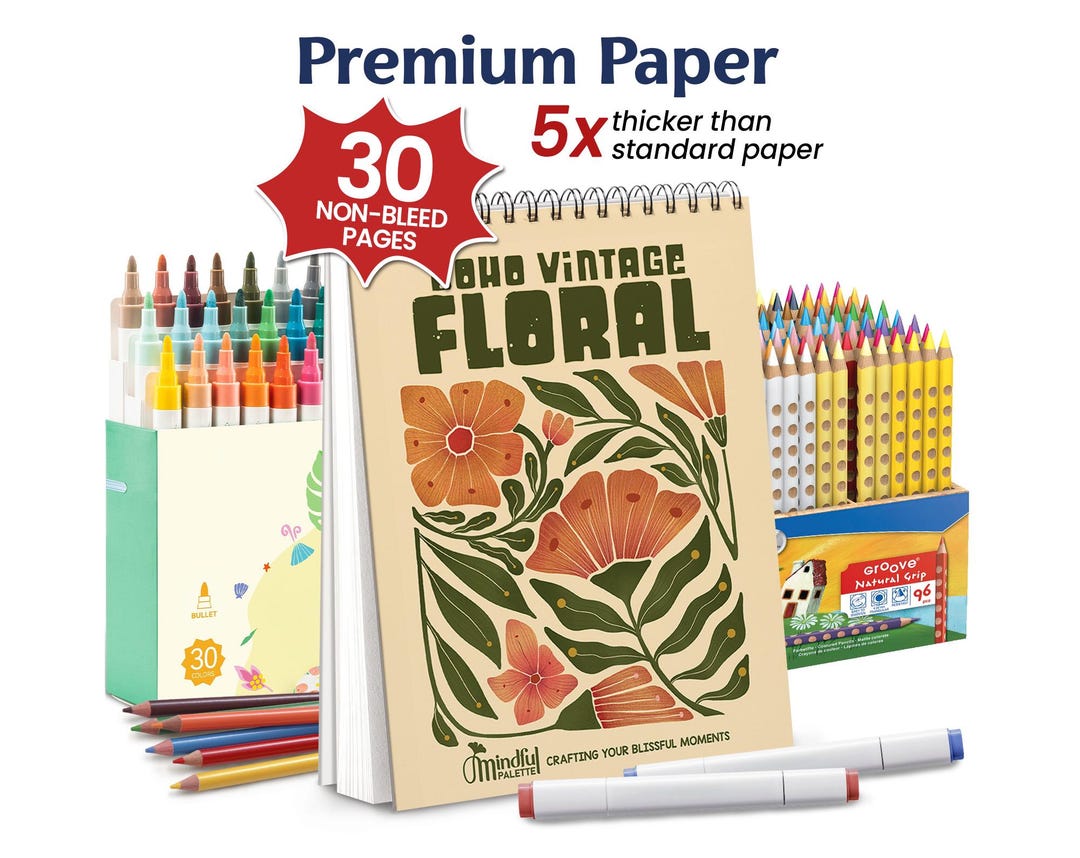 Adult Coloring Book, 30 Mindful Pattern Designs, Thick Paper - Etsy